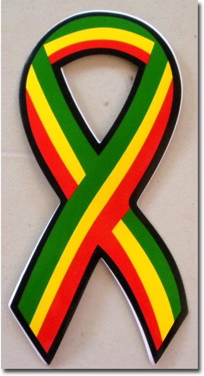 Reggae Roots Ribbon Sticker - Reggae And Rasta Hawaii Clothing And Products